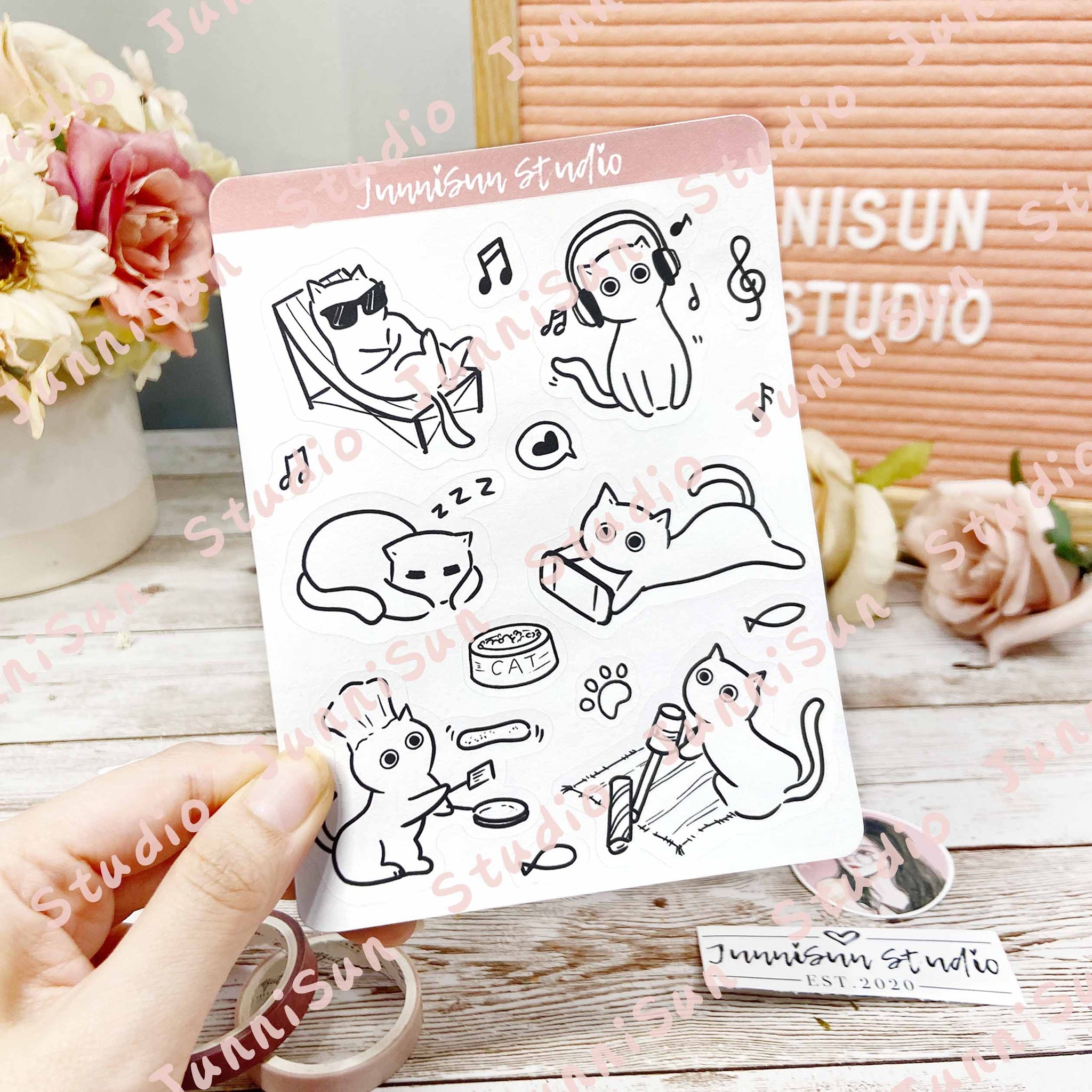 SELF-CARE Cat Sticker – JunniSun Studio