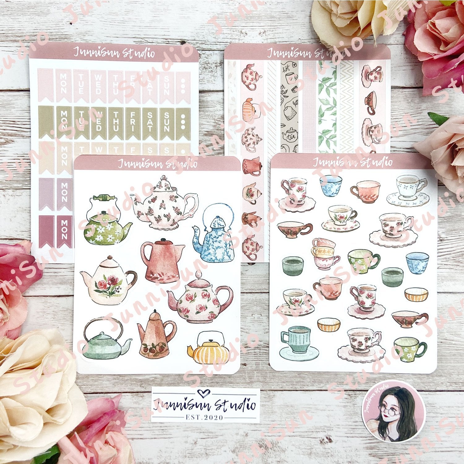 TEA PARTY STICKER BUNDLE – JunniSun Studio