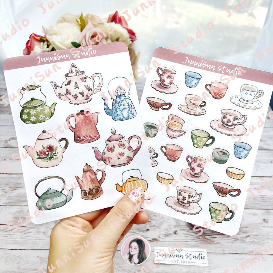 TEA PARTY STICKER – JunniSun Studio