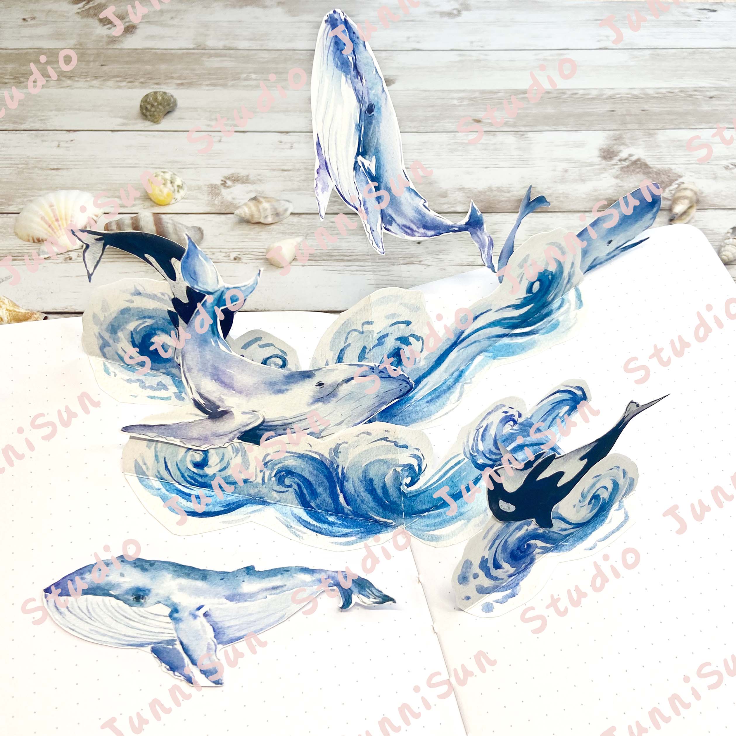 Whale POP-UP Card Template – JunniSun Studio